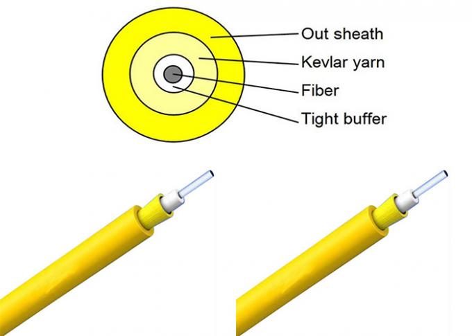 3.0mm Indoor Outdoor Fiber Optic Cable Single Mode Simplex PVC Cover